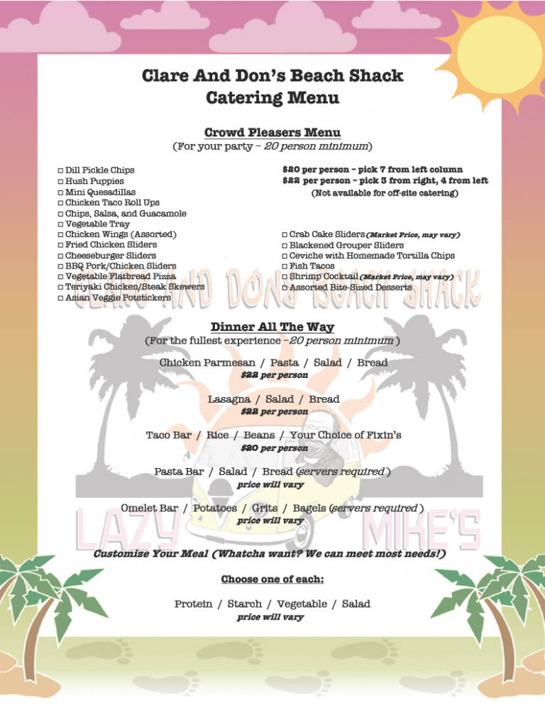 Clare and Don's Beach Shack | Catering - Clare and Don's Beach Shack